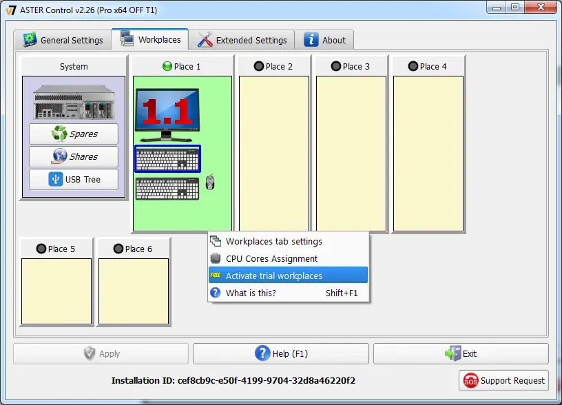 "Workplaces" Tab [ASTER Wiki]