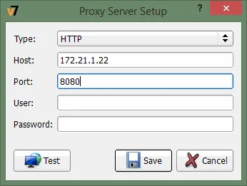 "Proxy Server Setup" Window [ASTER Wiki]